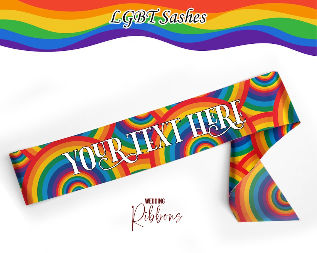 Customized Lgbt Sash Rainbow Sashes Pride Sash Gay Sash Lgbt Sash
