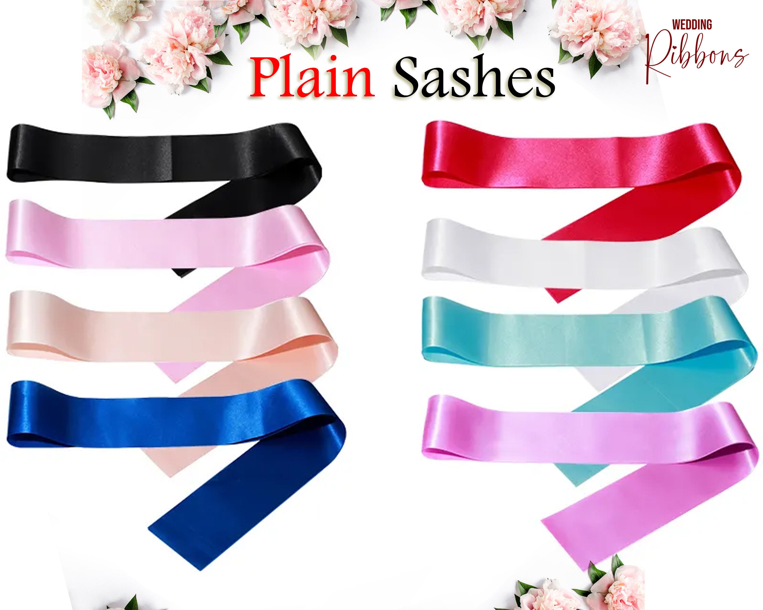 Blank Satin Sash Plain Sash Ready to Customize Sash Blank Sash Pack of ...