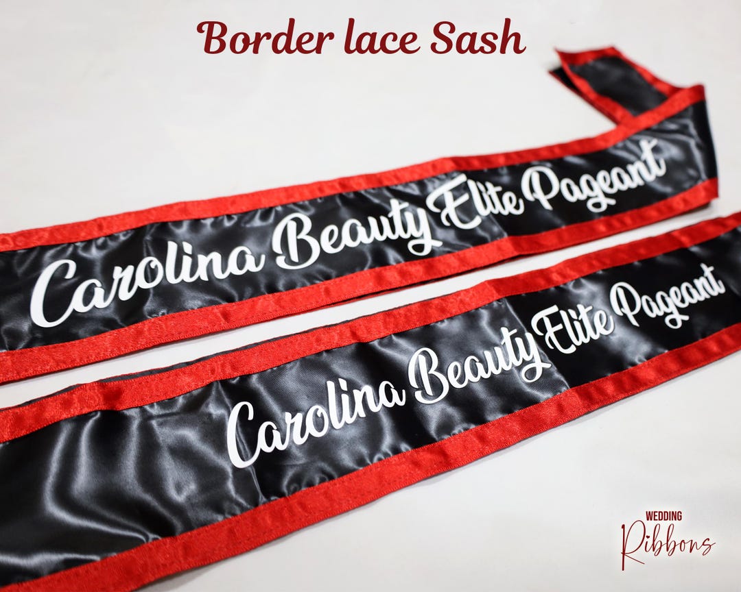 Personalized Pageant Sash Lace Sash Custom Border Lace Sash Customized ...