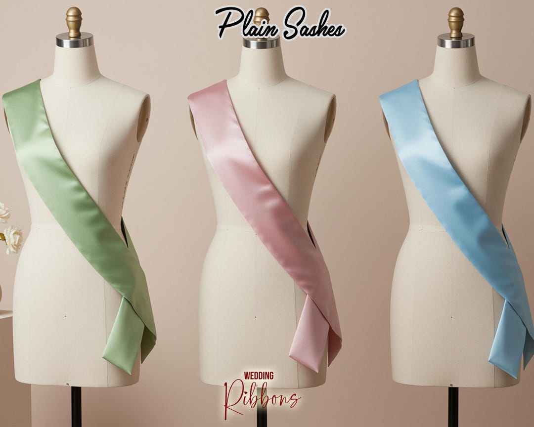 Blank Satin Sash Plain Sash Ready to Customize Sash Blank Sash Pack of ...