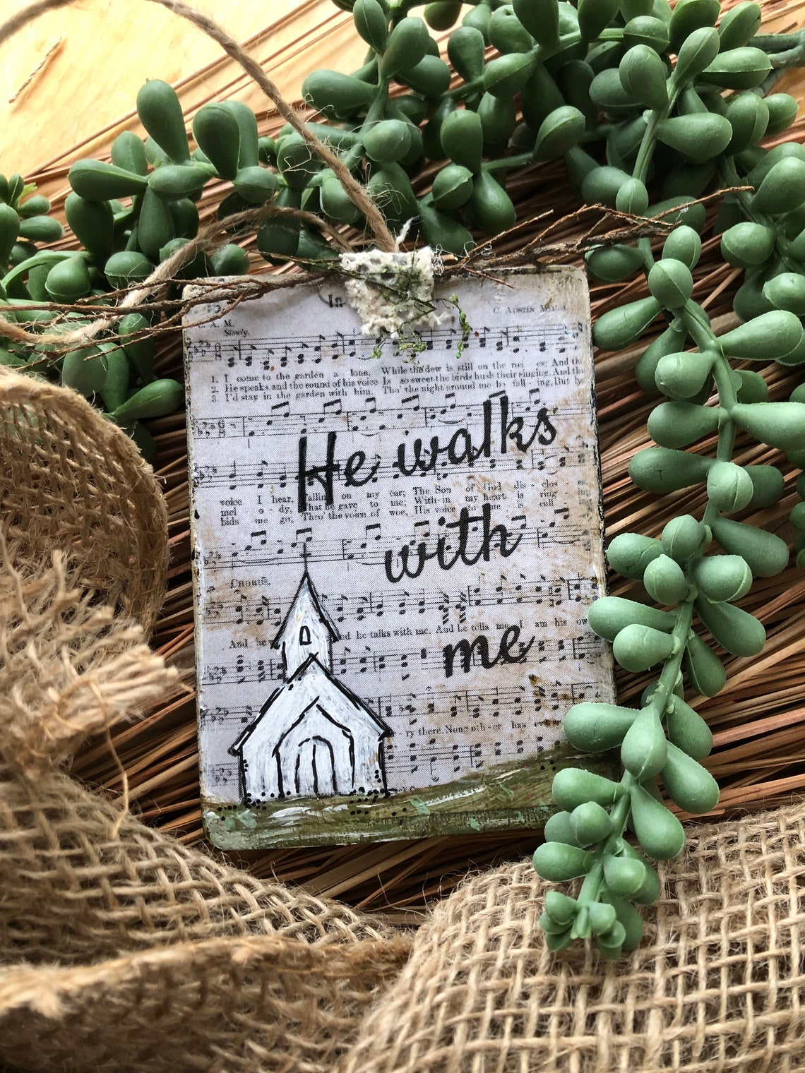 Hymnal Ornament Set: Handmade Christian Hymn Art, Tiered Tray Decor - Etsy