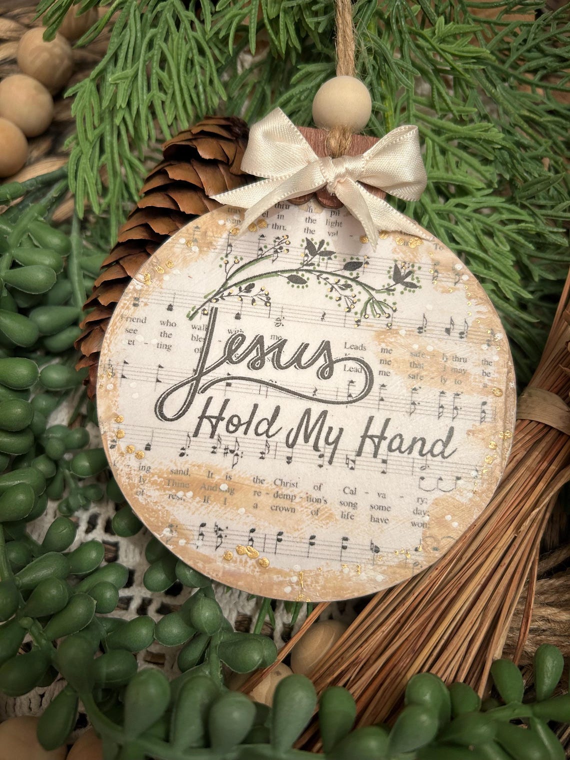 Jesus Hold My Hand Ornament: Hymnal Art, Christian Gift - Etsy