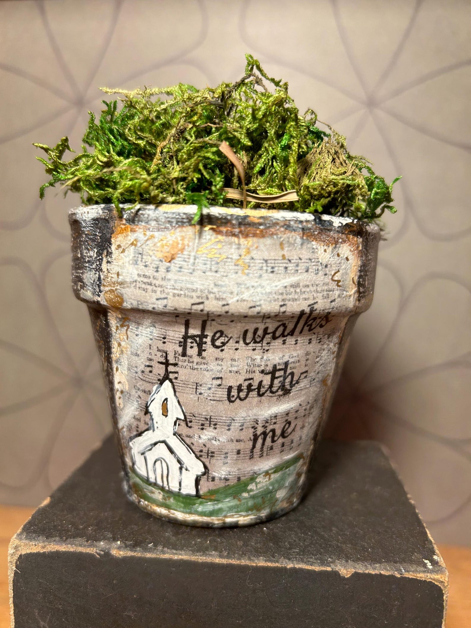 Hand-painted Hymnal Flower Pot: Religious Gift, Home Decor (3 ...