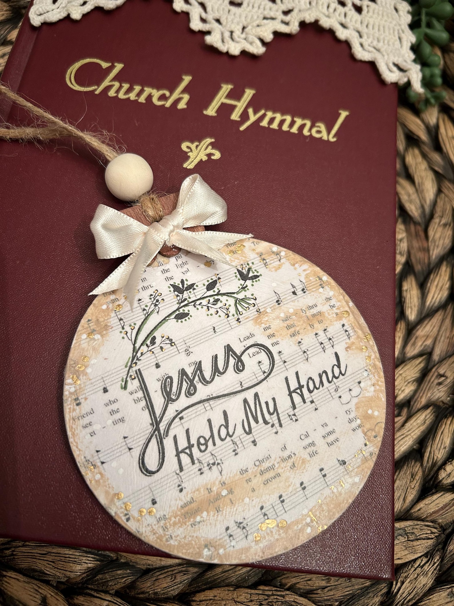 Jesus Hold My Hand Ornament: Hymnal Art, Christian Gift - Etsy