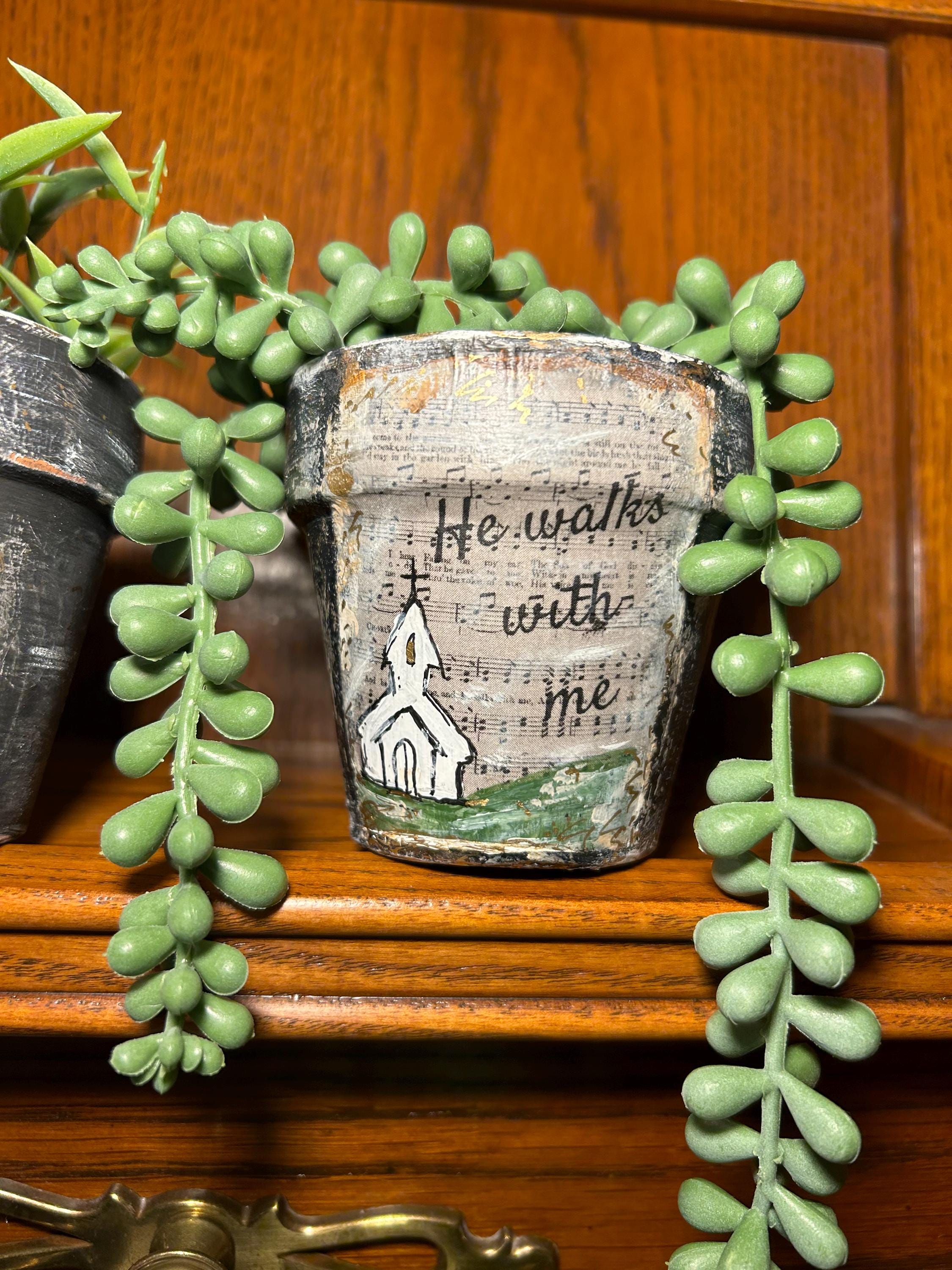 Hand-painted Hymnal Flower Pot: Religious Gift, Home Decor (3 ...