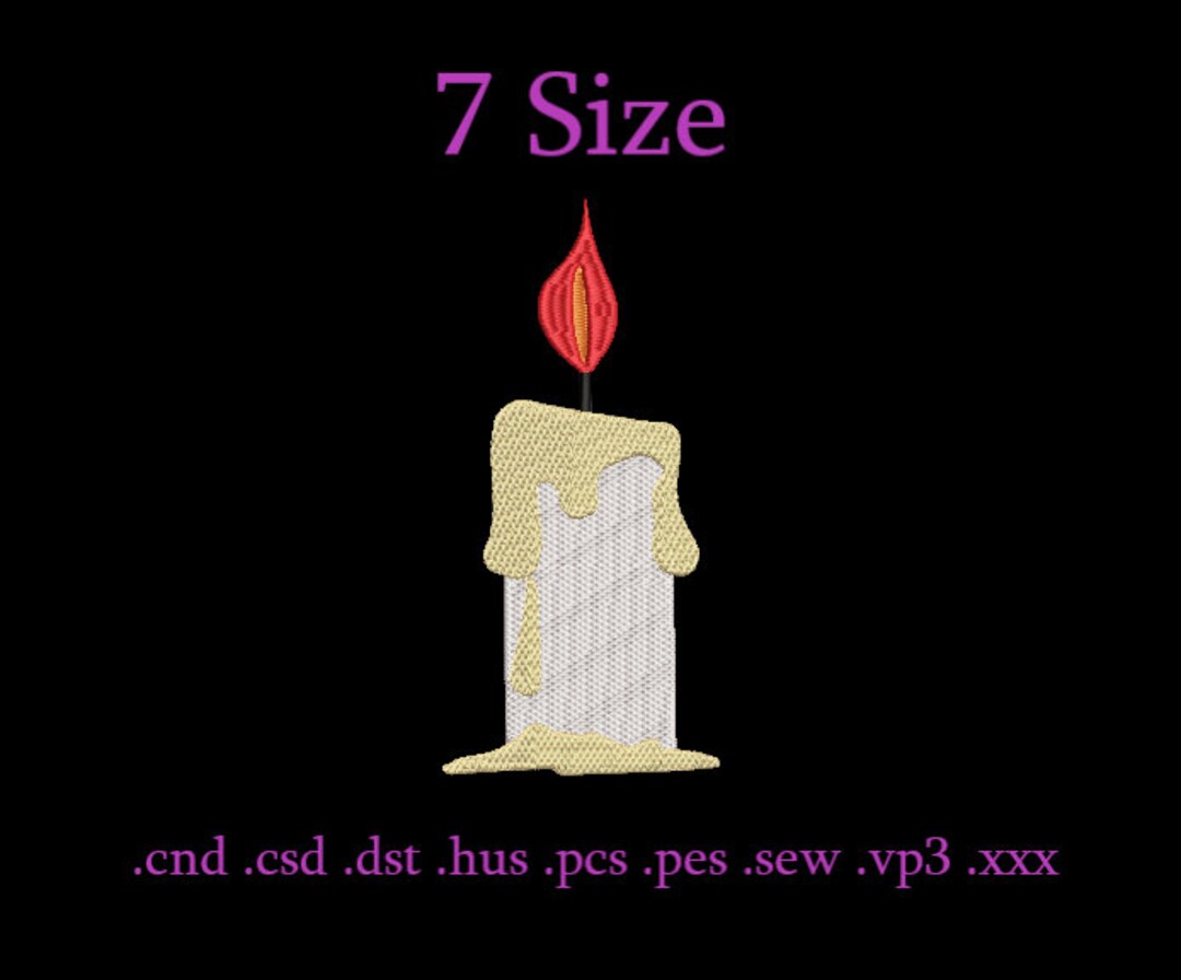 Candle Embroidery Design - Etsy