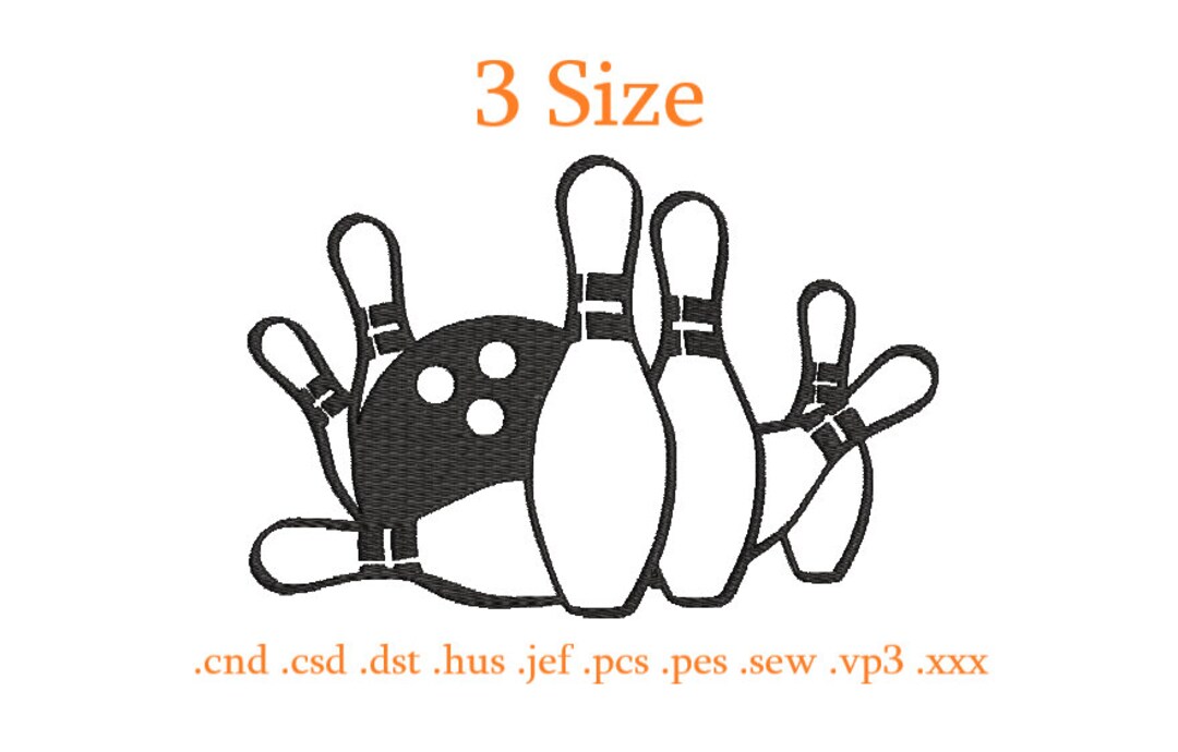 Bowling Embroidery Design - Etsy