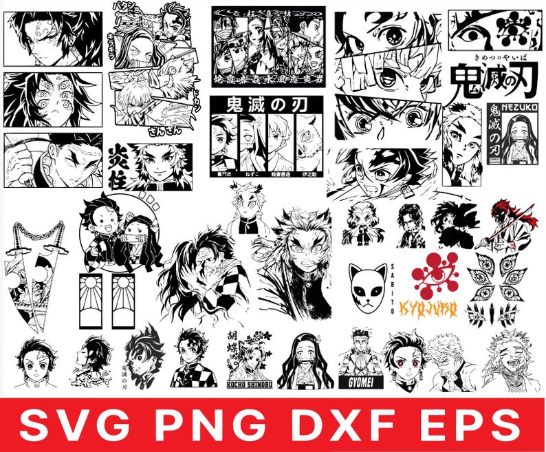 Demon Slayer SVG Bundle, Kimetsu no Yaiba SVG, Svg-Png-Pdf, Anime SVG ...
