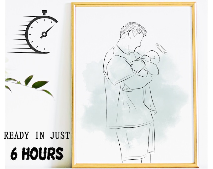 Custom Family Line Drawing, Family Portrait, Custom Line Art, Mothers ...