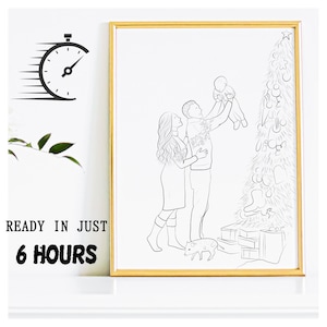 Personalized Christmas Gift, Christmas Family Portrait, Christmas Gift ...
