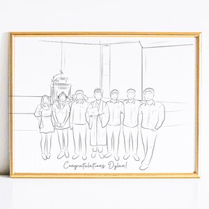 Custom Group Portrait, Group Line Art, Family Portrait, Custom Line ...
