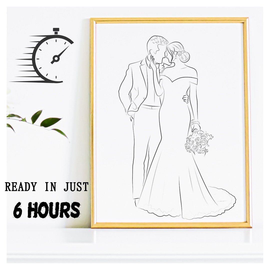 Custom One Line Drawing, Wedding Line Art, Personal Portrait, Custom ...