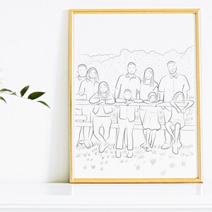 Custom Group Portrait, Group Line Art, Family Portrait, Custom Line ...