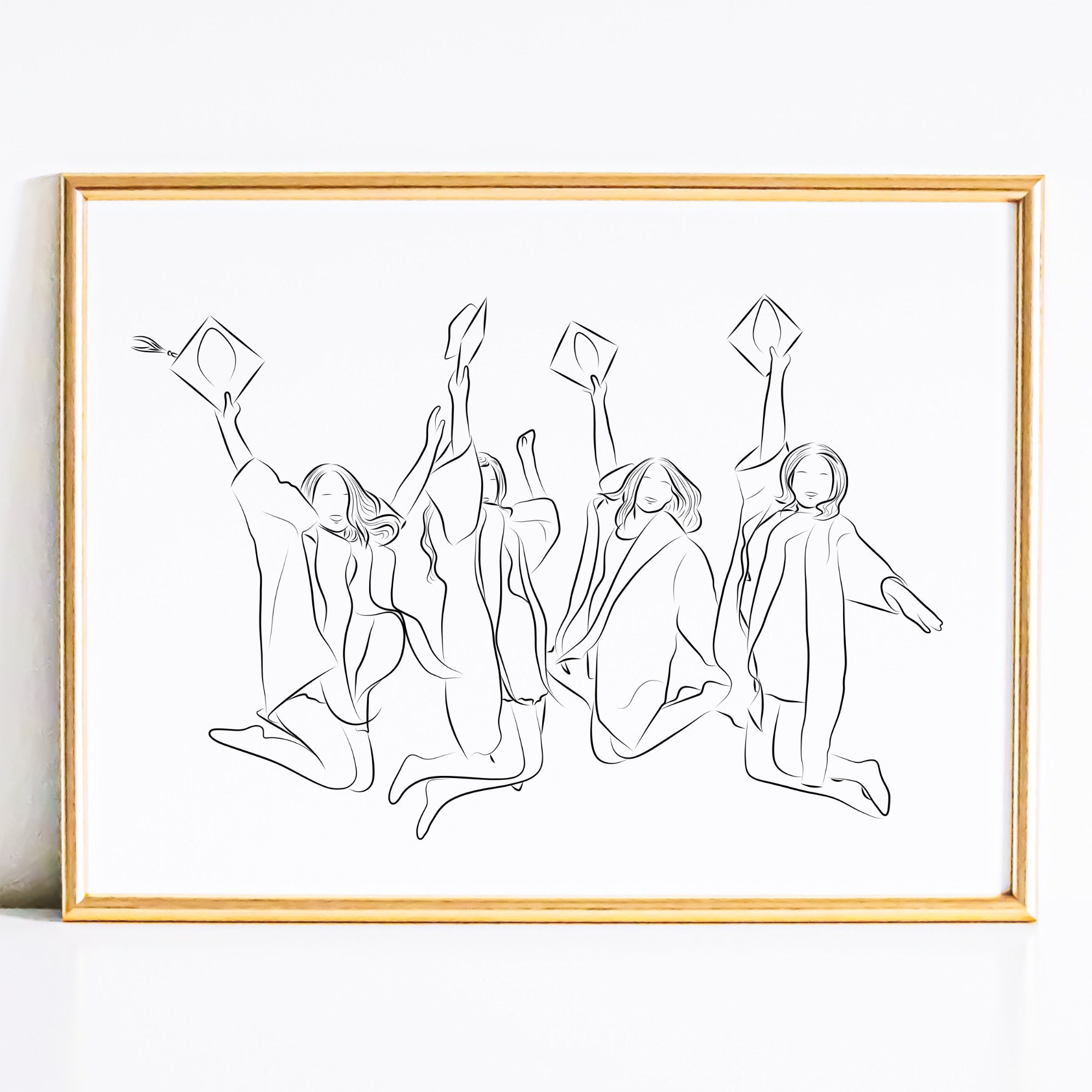 Custom Graduation Portrait Custom Line Drawing Graduation - Etsy