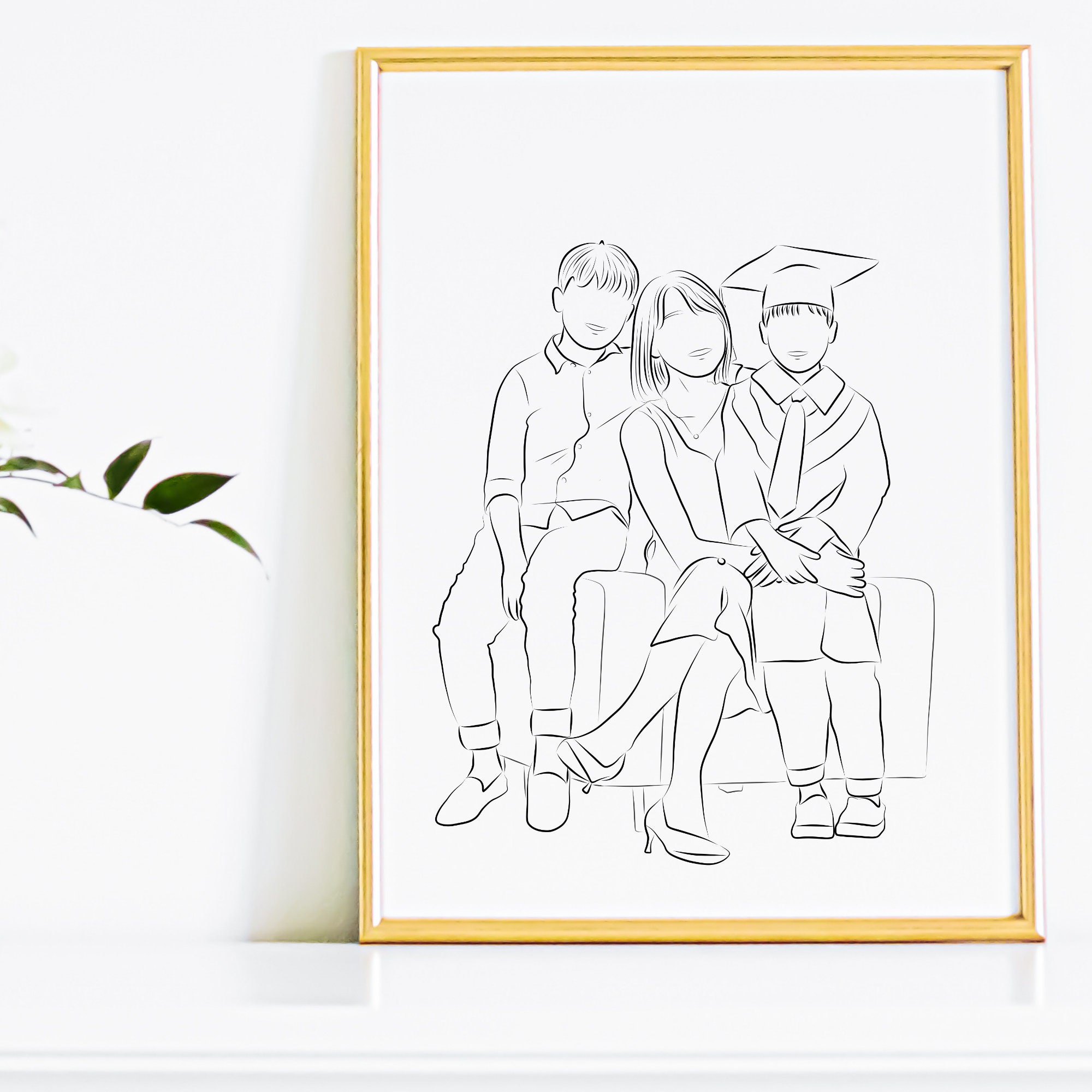 Personalized Graduation Family Portrait, Graduation Gift for Him,gift ...