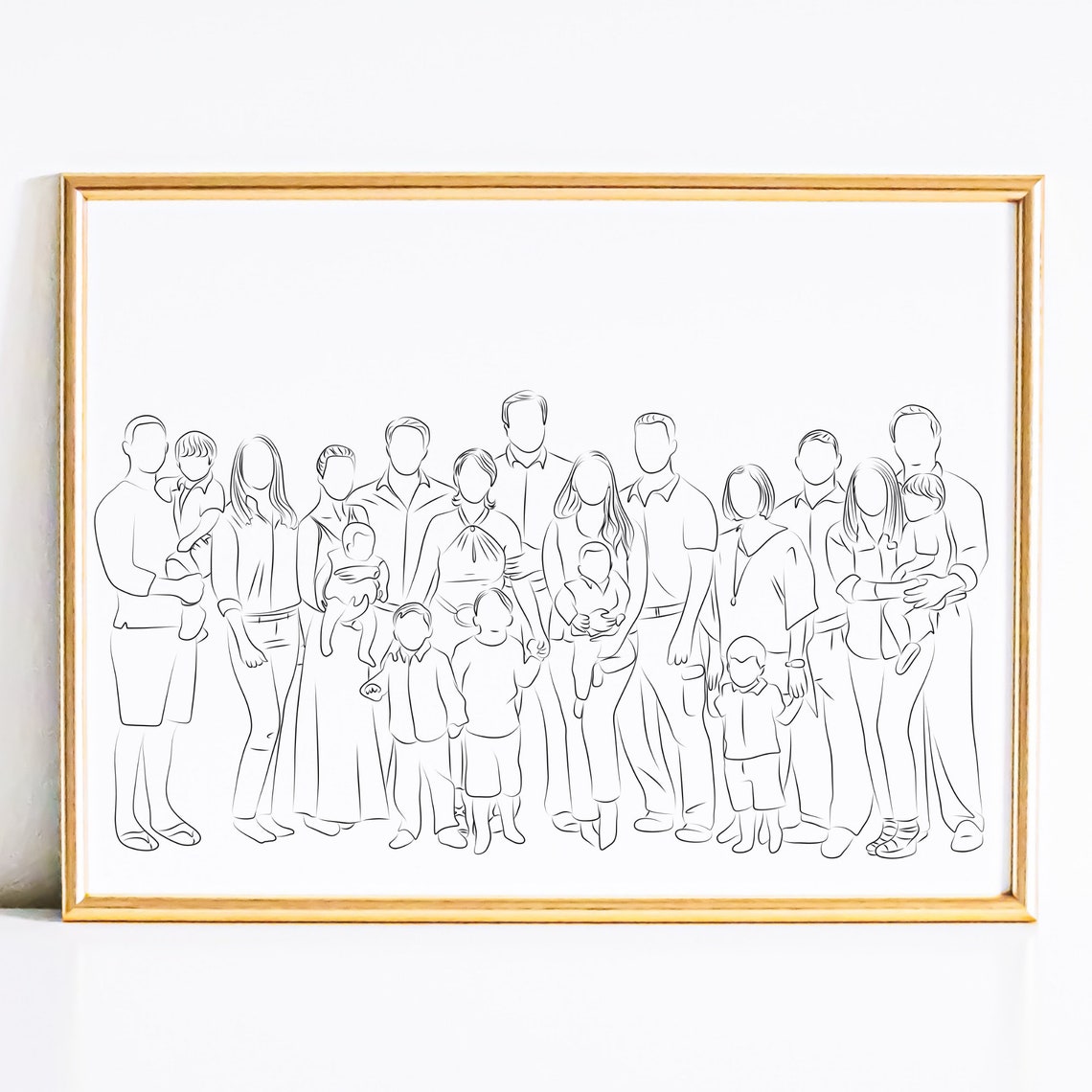 Custom Group Portrait Group Line Art Family Portrait Custom - Etsy