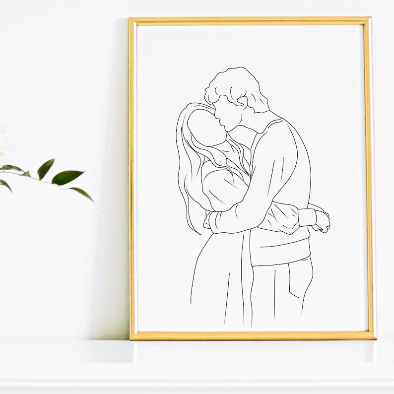 Custom Couple Portrait Custom Line Drawing Couple Line Art - Etsy