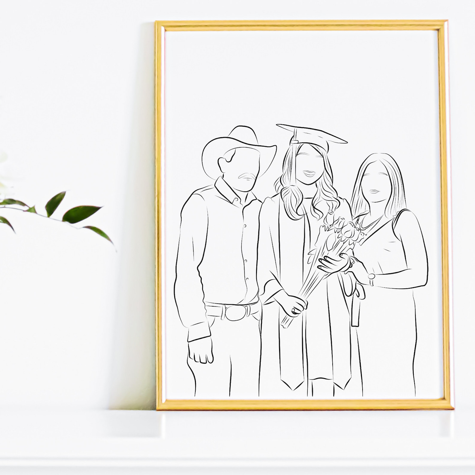 Custom Graduation Portrait Custom Line Drawing Graduation - Etsy