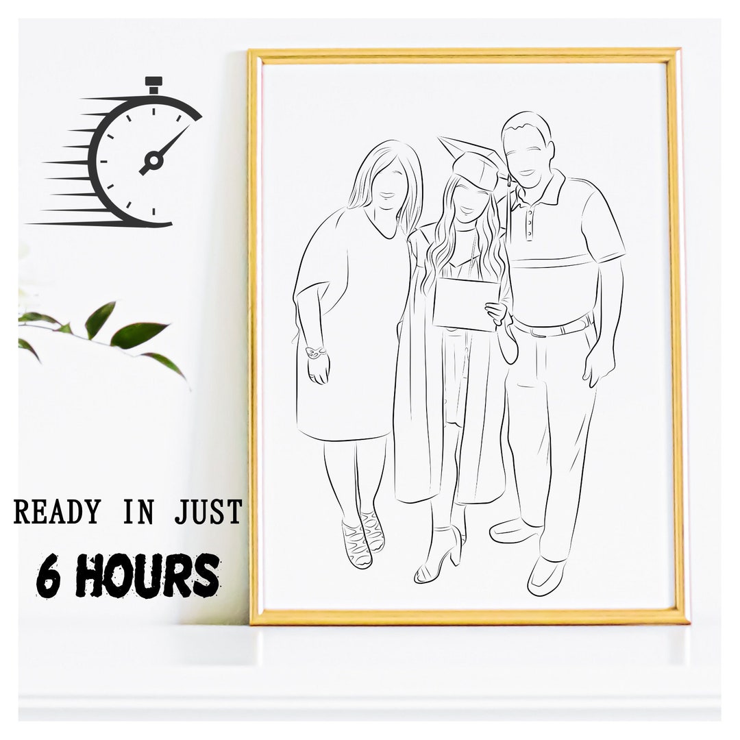 Personalized Graduation Family Portrait Graduation Gift for - Etsy