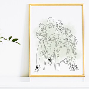 Custom Group Portrait Group Line Art Family Portrait Custom - Etsy