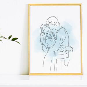 Custom Couple Portrait Custom Line Drawing Couple Line Art - Etsy
