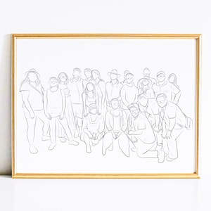Custom Group Portrait, Group Line Art, Family Portrait, Custom Line ...