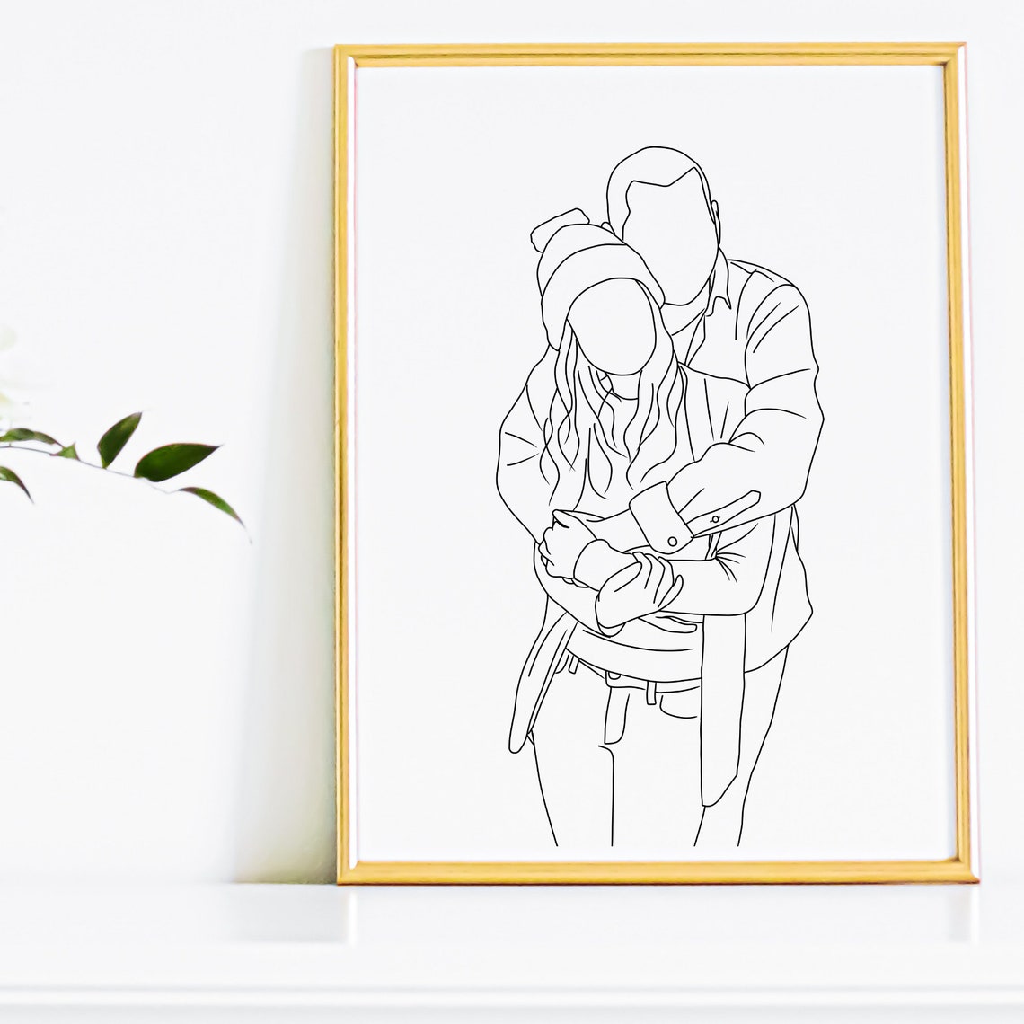 Custom Couple Portrait Custom Line Drawing Couple Line Art - Etsy