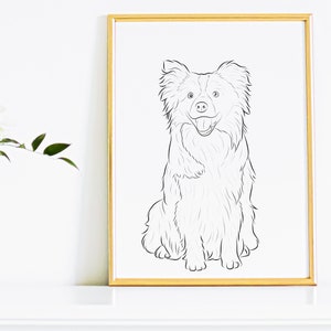 Custom Dog Portrait, Dog Line Art, Pet Portrait, Dog Drawing, Dog ...