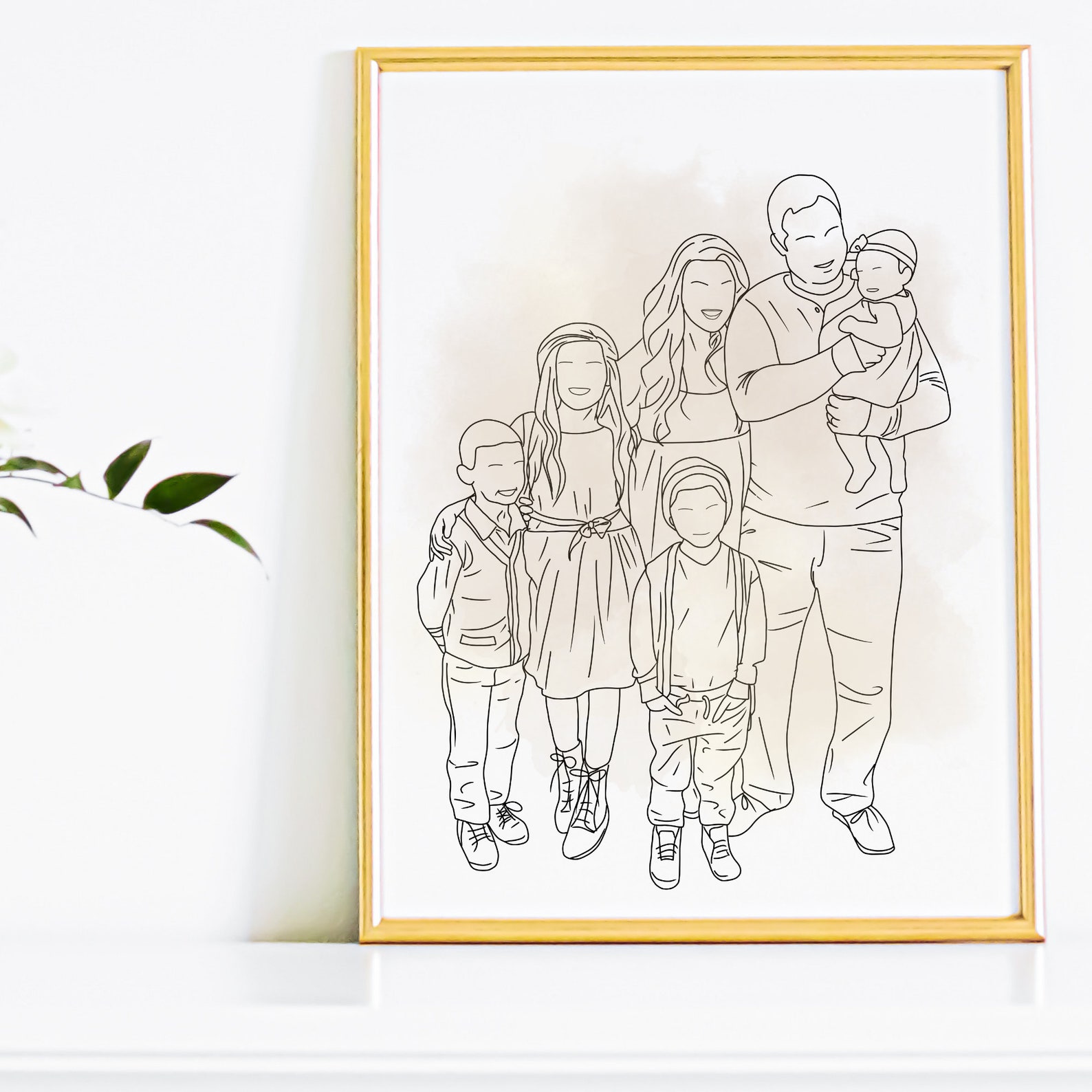Custom Group Portrait Group Line Art Family Portrait Custom - Etsy