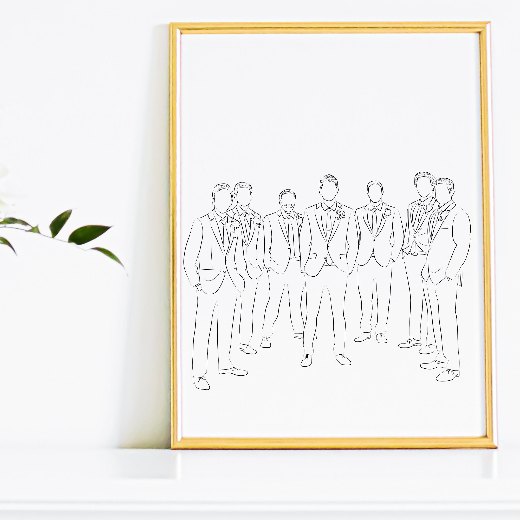 Custom Group Portrait Group Line Art Family Portrait Custom - Etsy