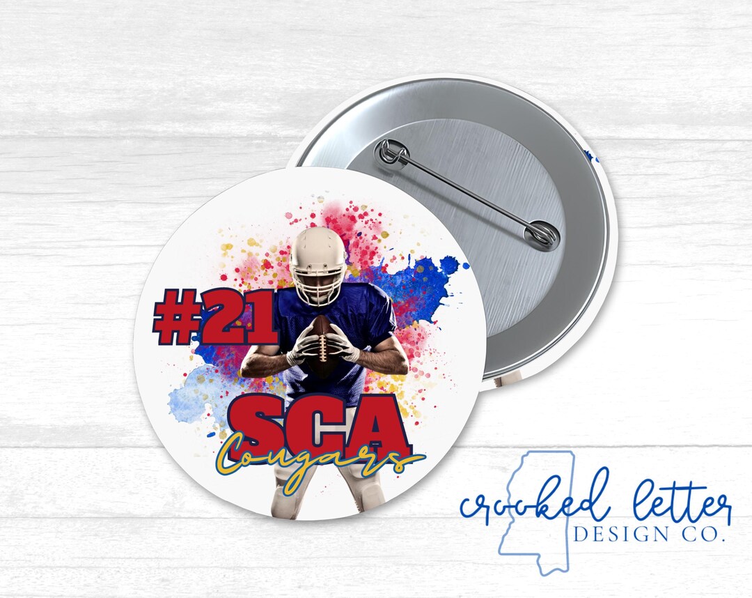 Customizable Game Day Buttons Custom Pin Back Buttons Custom Photo 2.25 ...