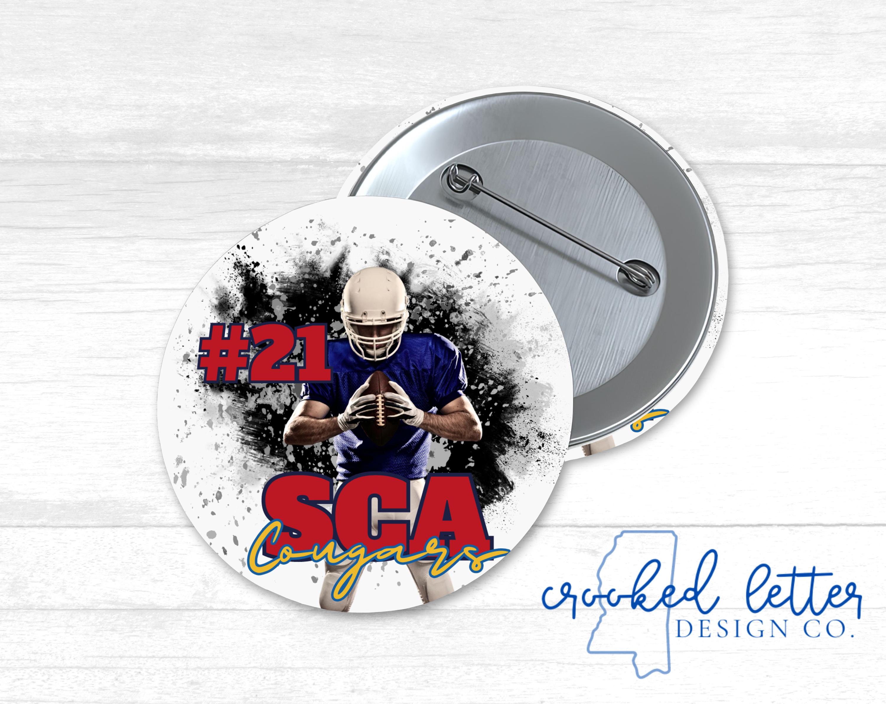 Customizable Game Day Buttons Custom Pin Back Buttons Custom Photo 2.25 ...