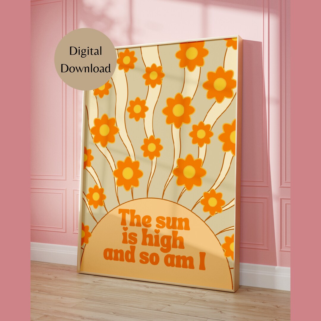 Weed Poster, Stoner Wall Art, 70s Retro Poster Print, Dopamine Decor ...