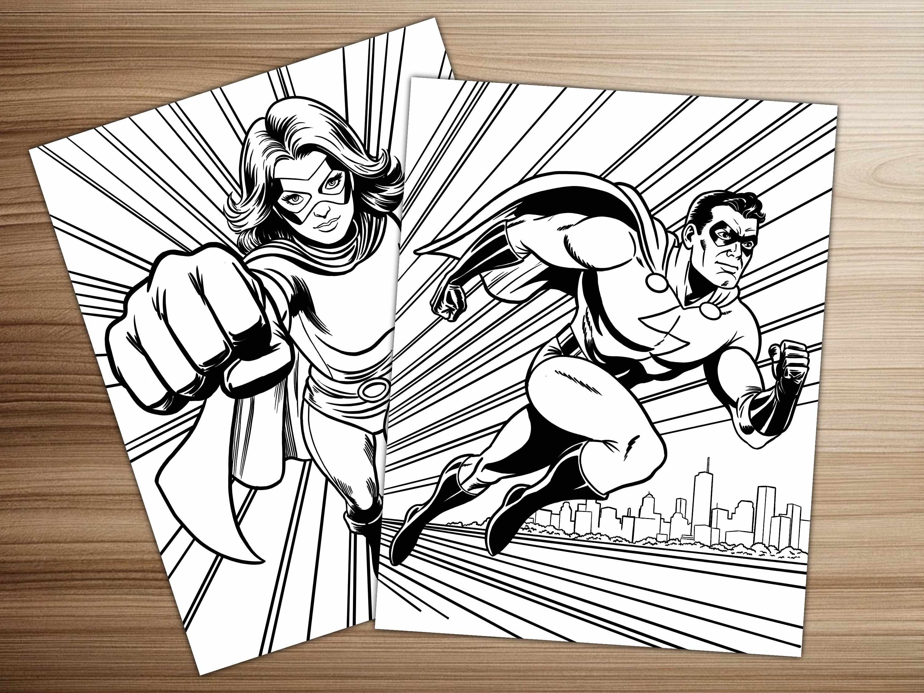 Superhero Adventures Coloring Pages Epic Action Scenes for All Ages ...