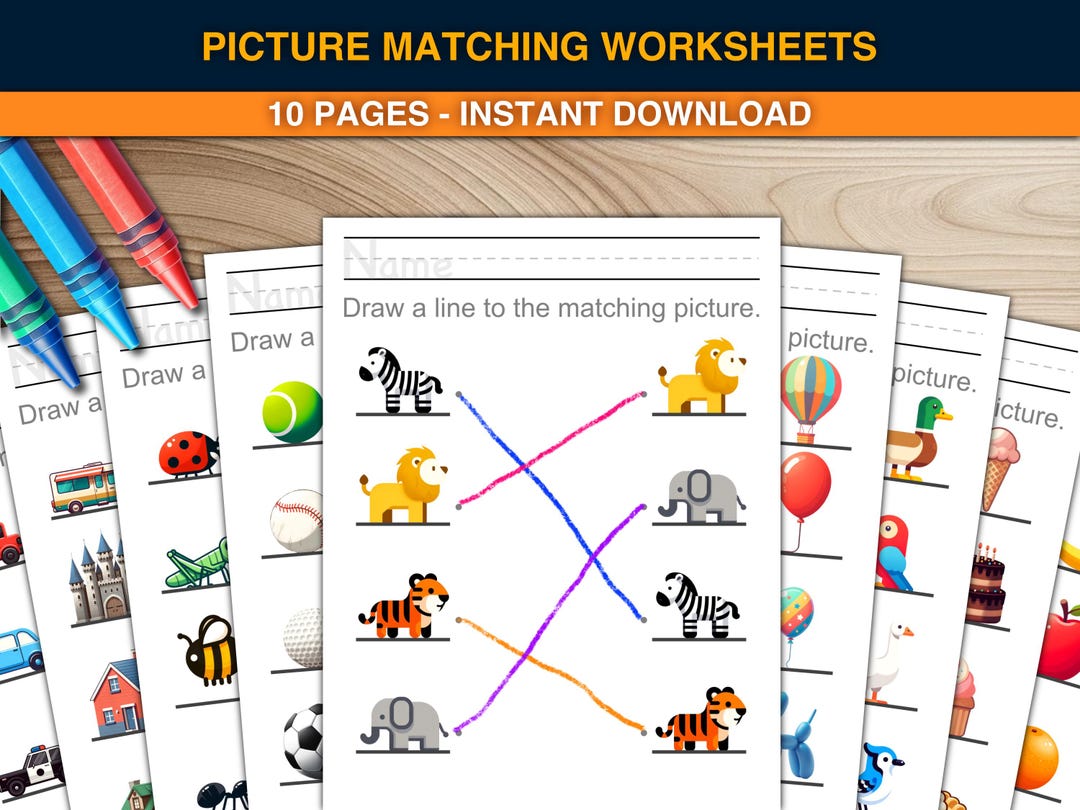 Fun Picture Matching Worksheets - Pattern Recognition Exercises for ...