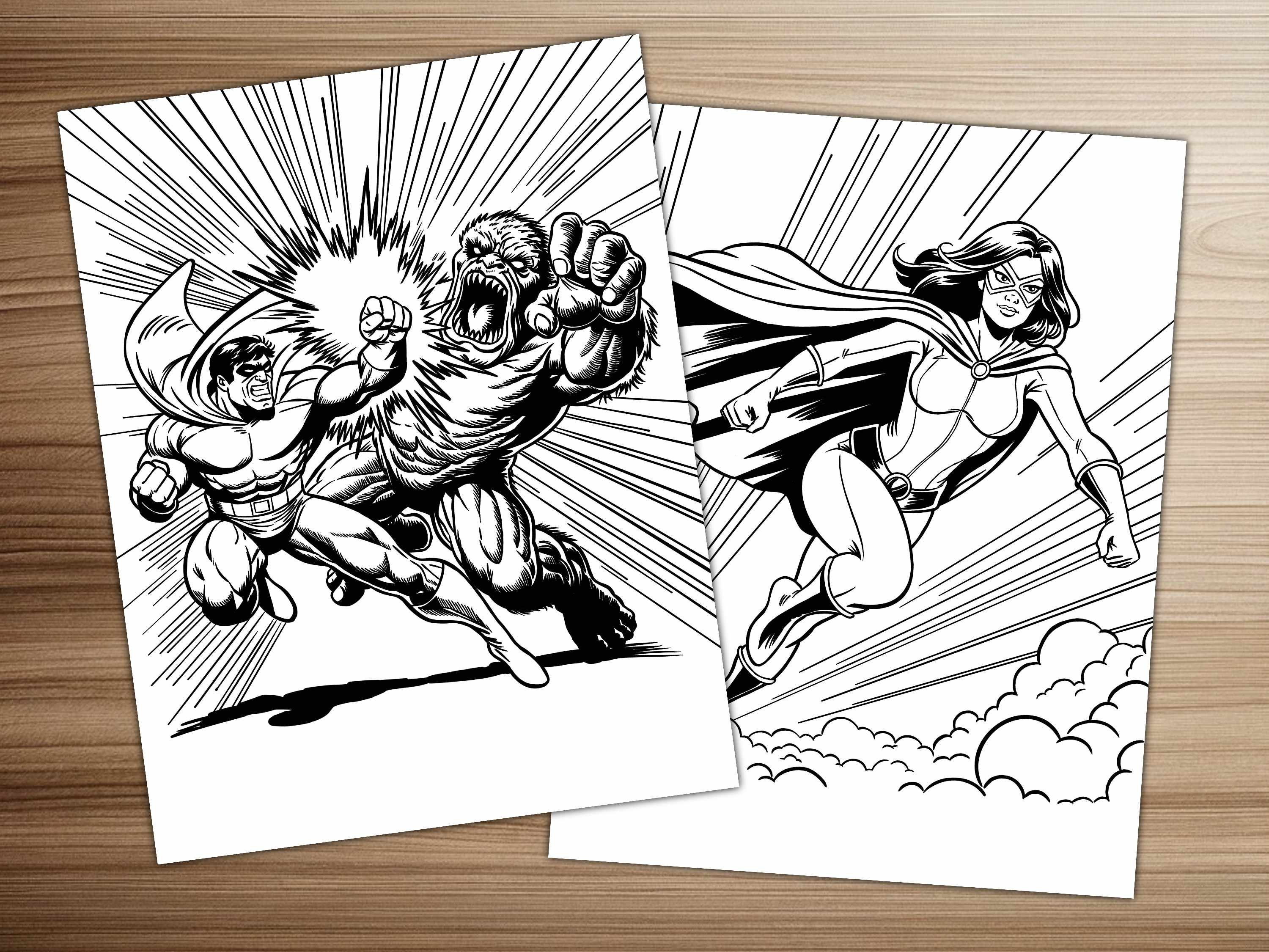 Superhero Adventures Coloring Pages - Epic Action Scenes for All Ages ...