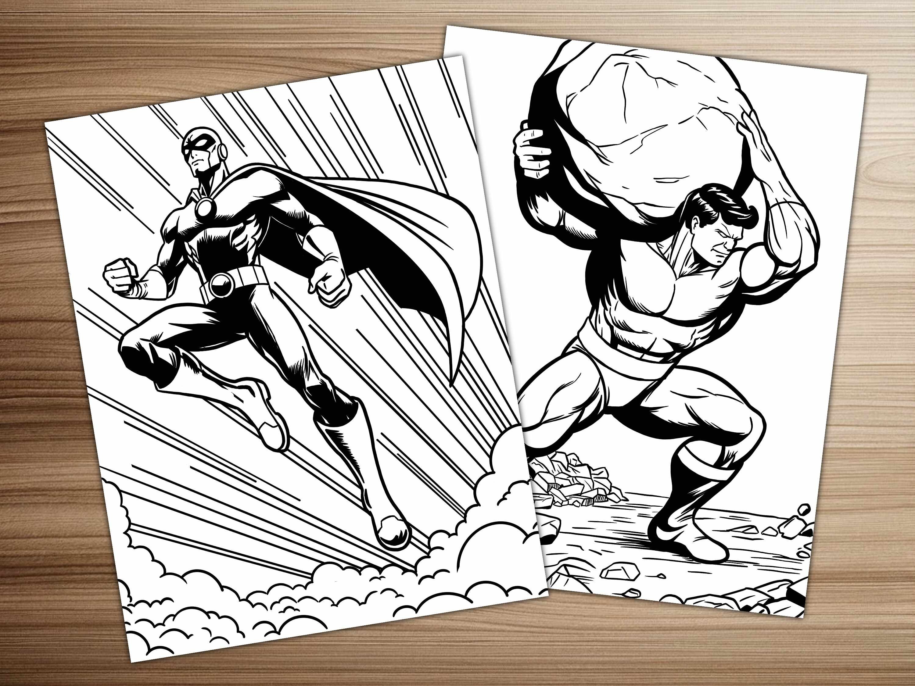 Superhero Adventures Coloring Pages Epic Action Scenes for All Ages ...