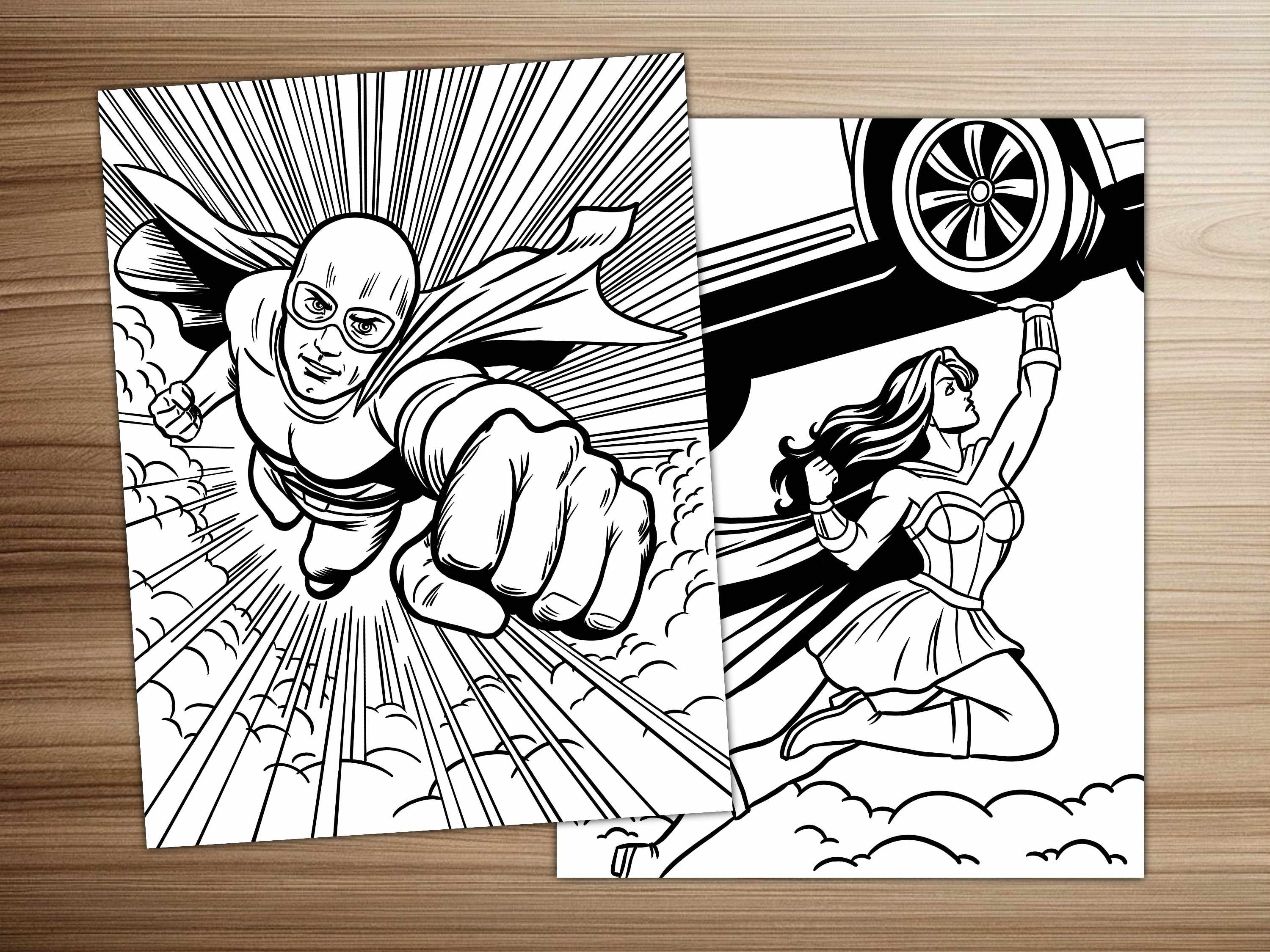 Superhero Adventures Coloring Pages Epic Action Scenes for All Ages ...