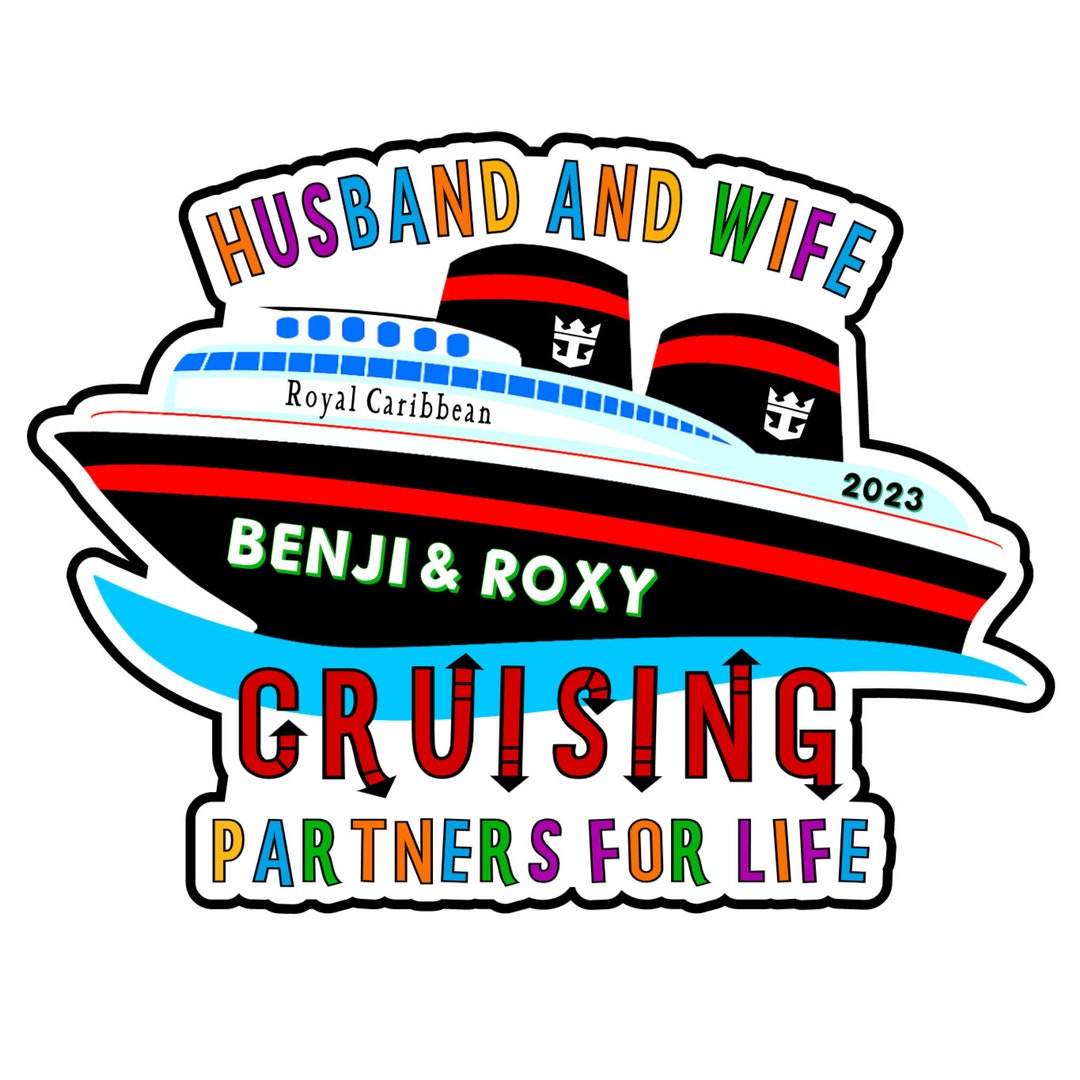 Husband and Wife Cruising Partners for Life, Stateroom Door Magnet for ...