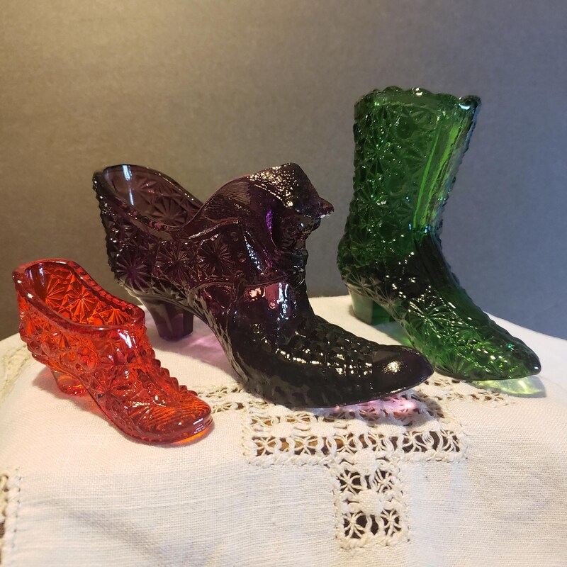 Vintage Glass Shoe - Etsy