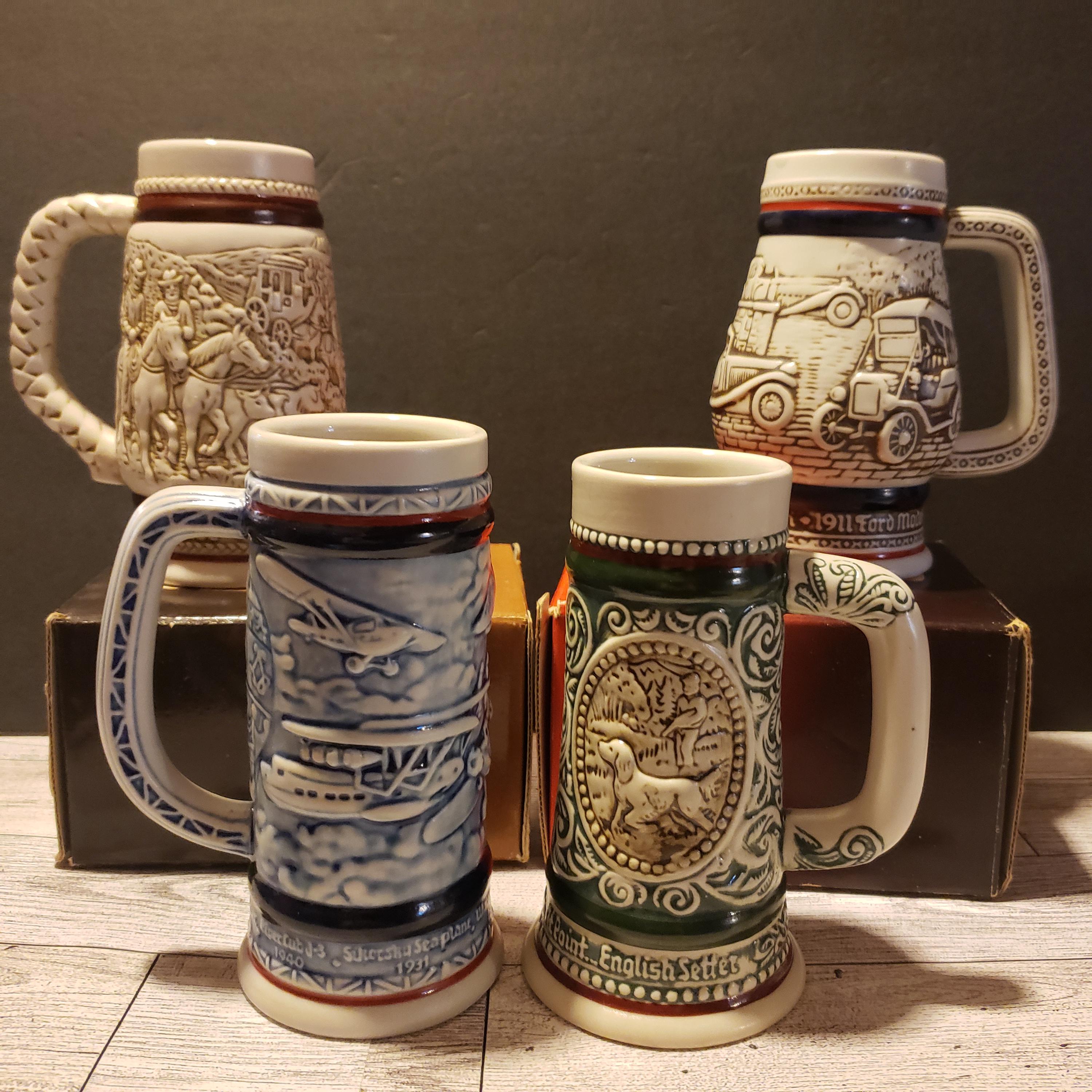 Avon Collectible Ceramic Mini Steins 1982 and 1983 - Fish Sporting - Etsy
