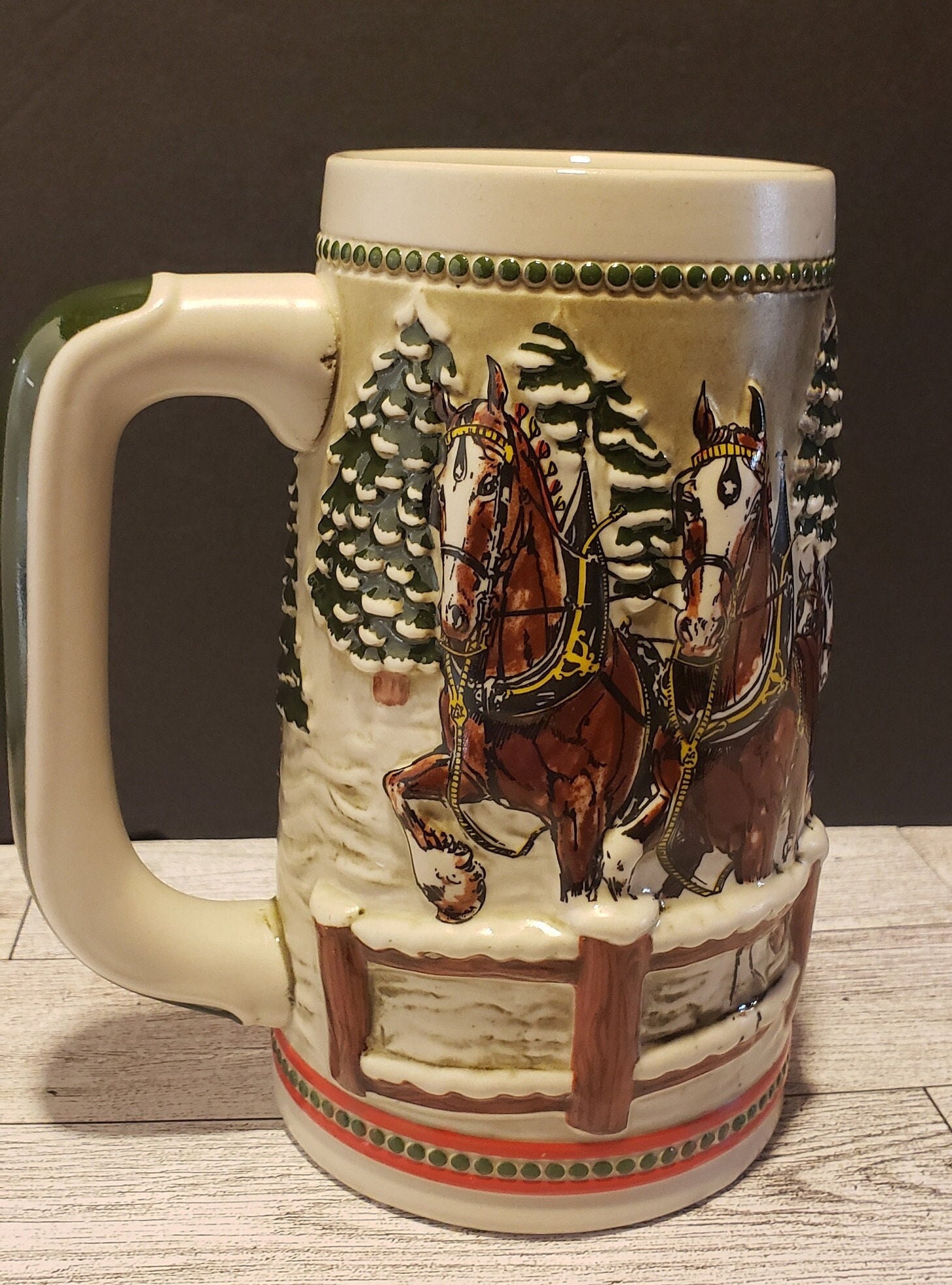 Budweiser Clydesdale Winter Scene Vintage Stein - Etsy