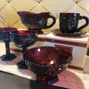 The 1876 Cape Cod Collection by Avon - Ruby Red Glass - Etsy