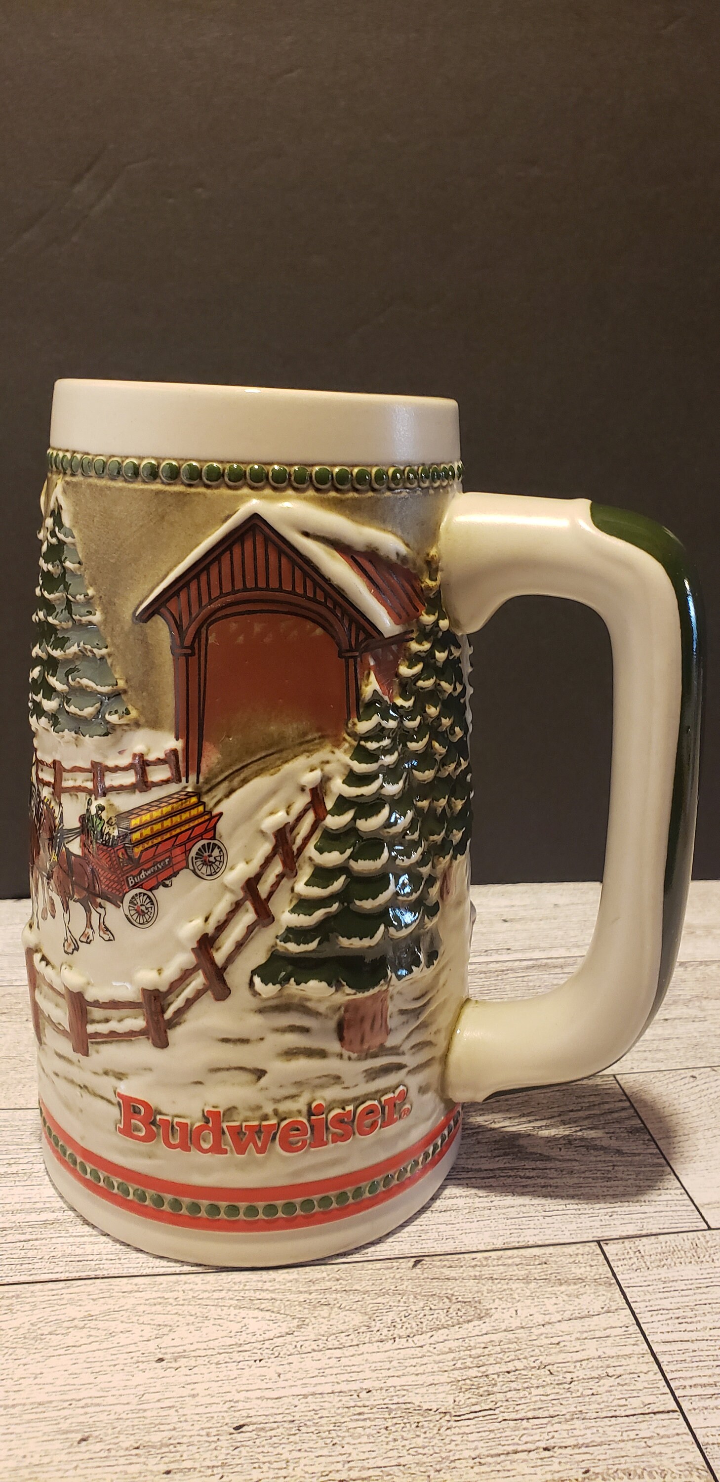 Budweiser Clydesdale Winter Scene Vintage Stein - Etsy