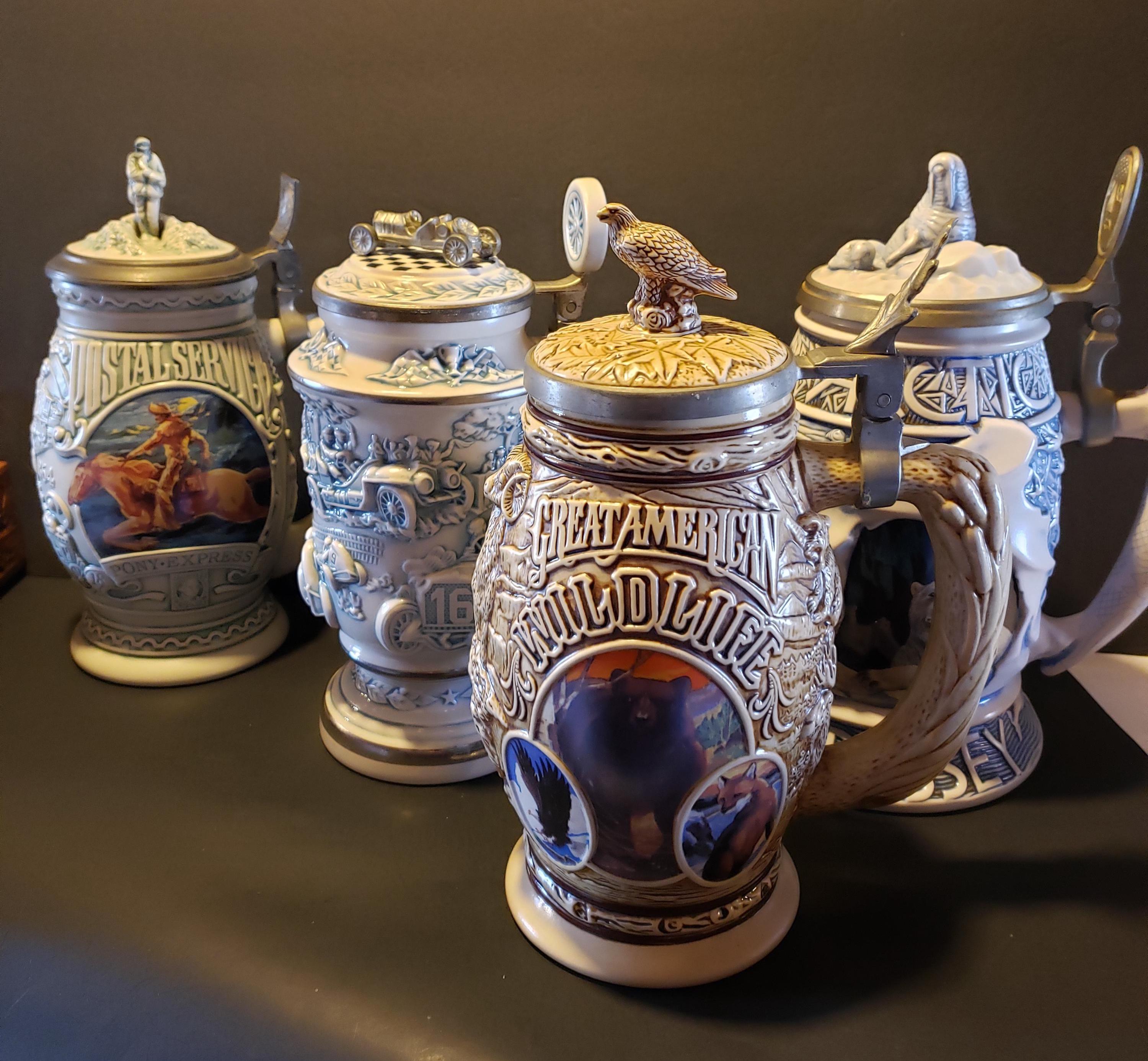 Avon Vintage Collectible Hinged Beer Steins Odyssey Wildlife Postal ...