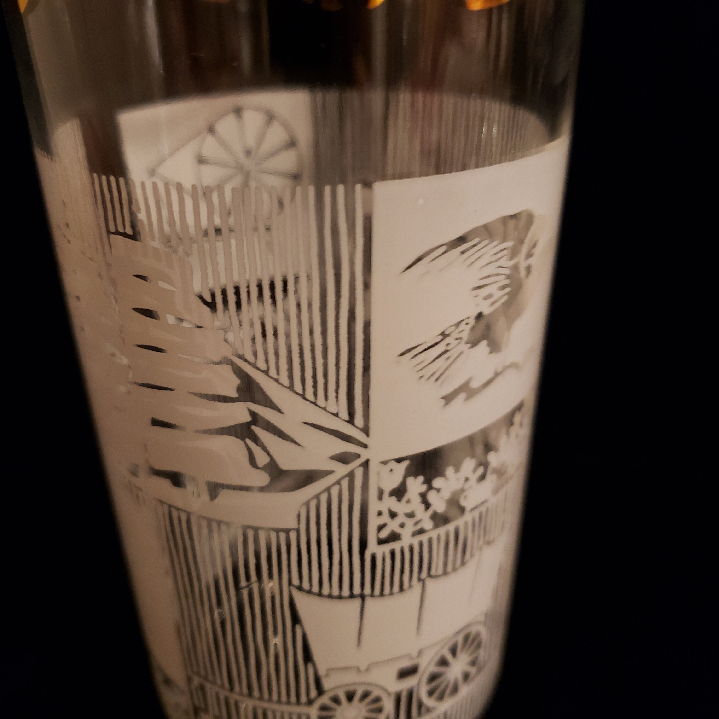 Vintage Anchor Hocking Colonial Drinking Glasses, Gold Eagle, Set of ...