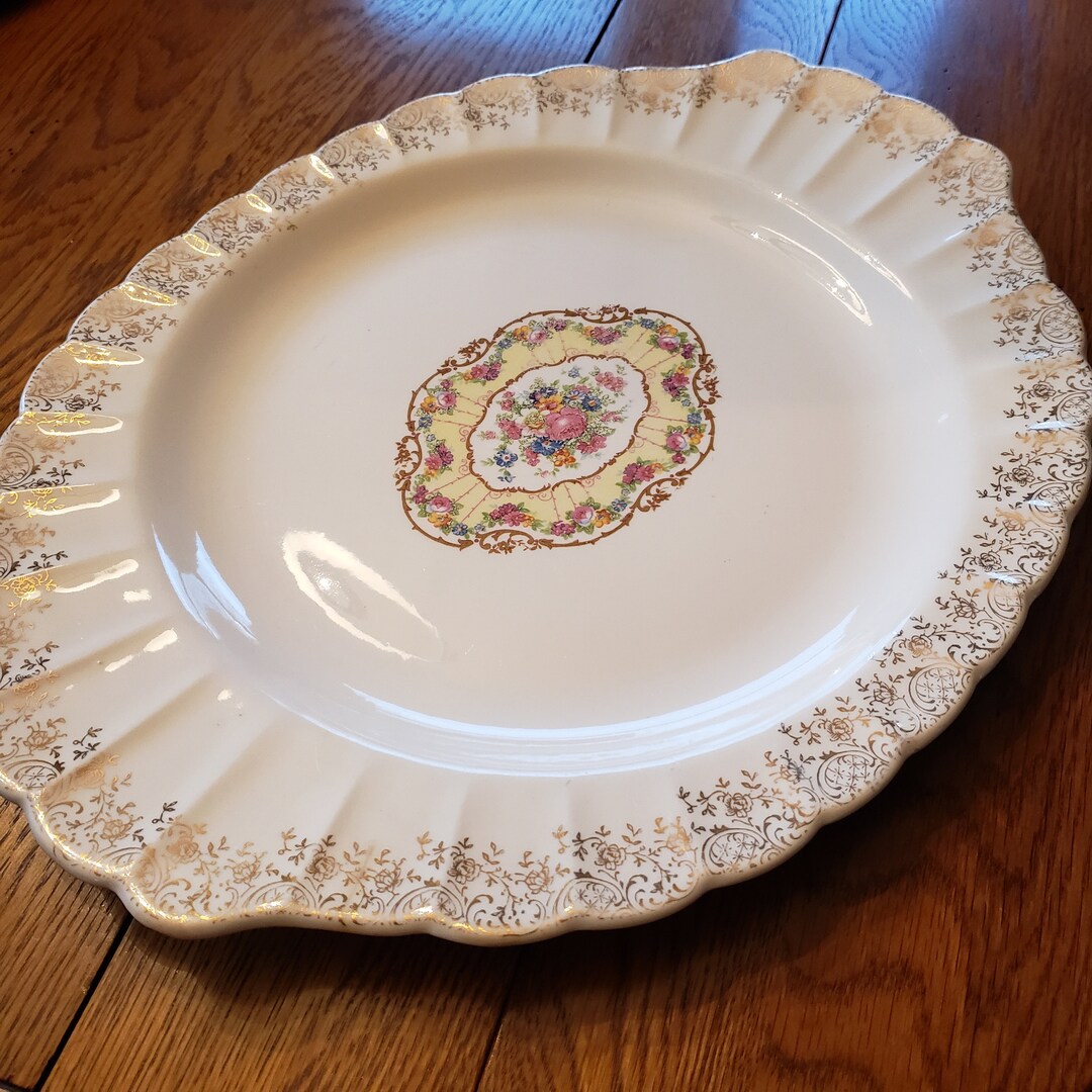 American Limoges Toledo Delight Serving Platter 22K Gold Trim - Etsy