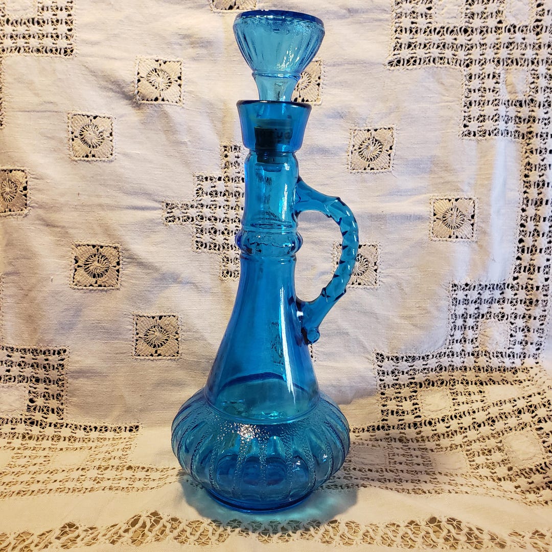 Blue Turquoise Glass Jim Beam Liquor "jeannie" Bottle Decanter - Etsy