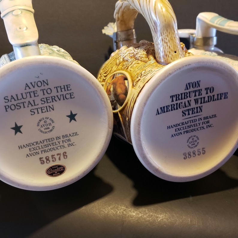 Avon Vintage Collectible Hinged Beer Steins Odyssey Wildlife Postal ...