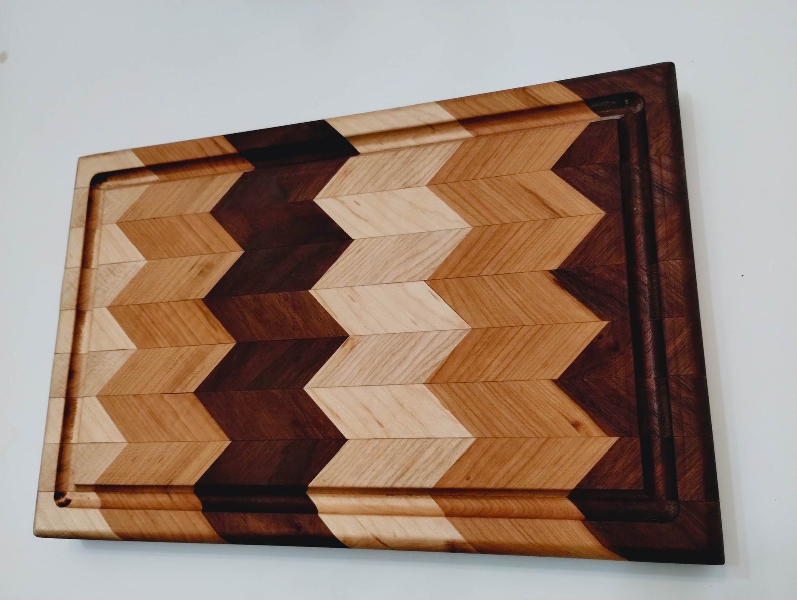 Butcher Block Cutting Board Chevron Style - Etsy